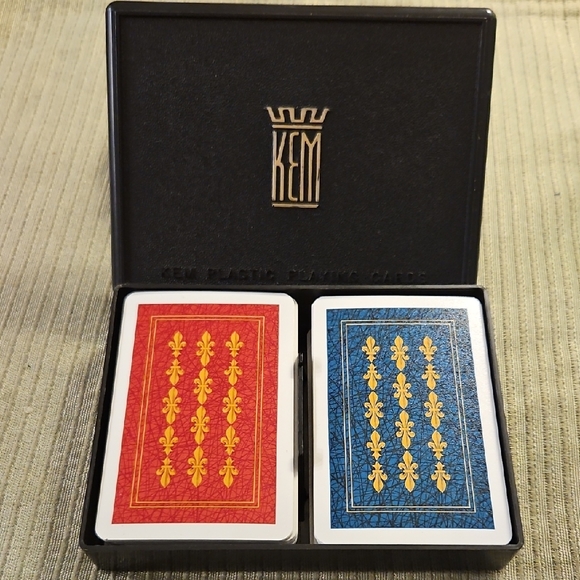 Games | Vintage Kem Plastic Playing Cards Set Red And Blue | Poshmark